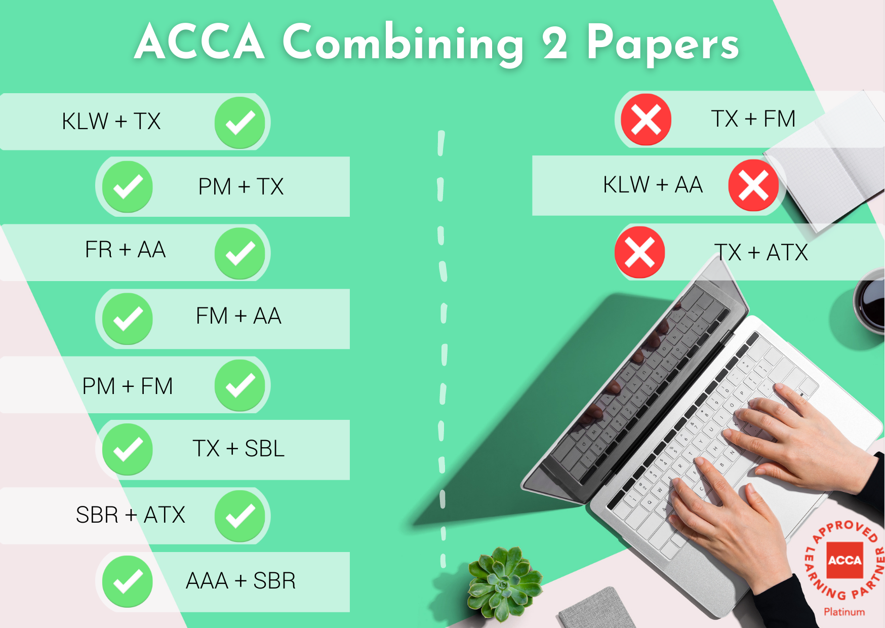 Studying 2 ACCA papers at once - which ones should I choose?